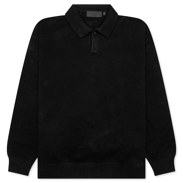Essentials Knit Polo - Jet Black – Feature
