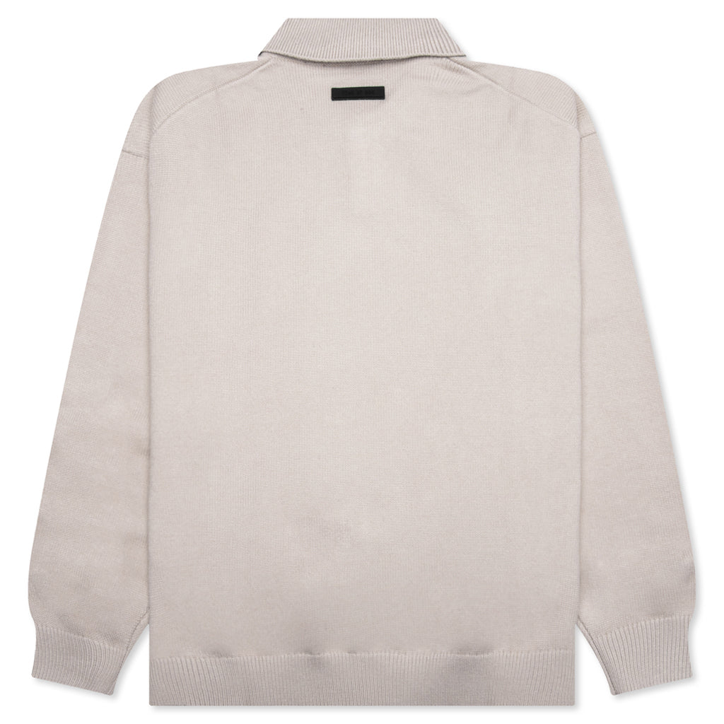 Essentials Knit Polo - Silver Cloud – Feature