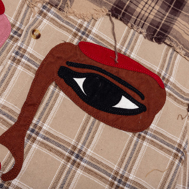 Face Patchworked Flannel - Red Multi – Feature