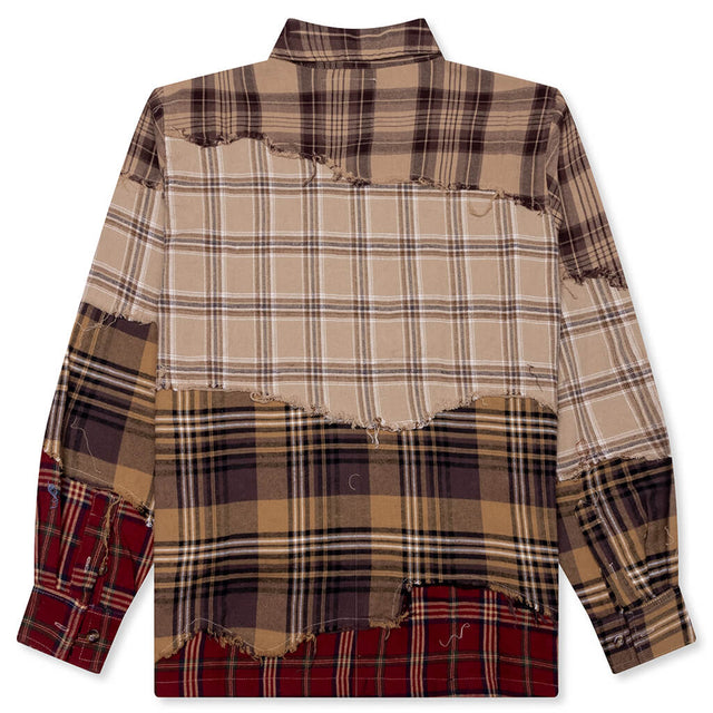 Face Patchworked Flannel - Red Multi – Feature