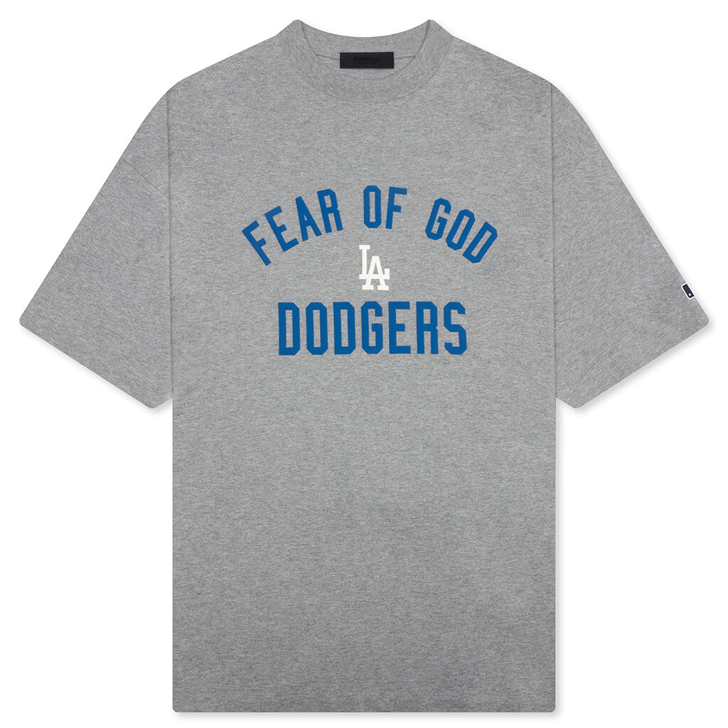 Fear of God Essentials x MLB Dodgers 90's Tee - Concrete Heather – Feature