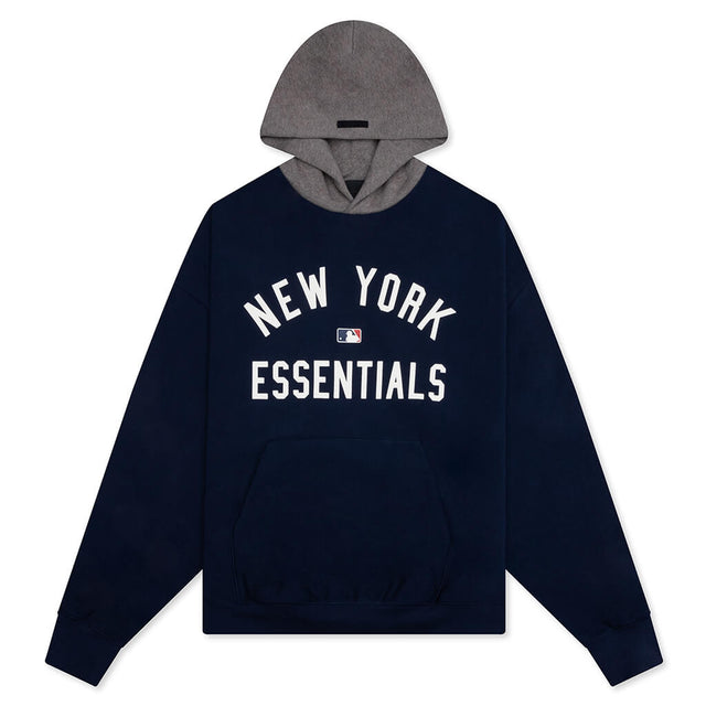 Fear of God Essentials x MLB Yankees Sport Hoodie - Midnight Navy/Home ...