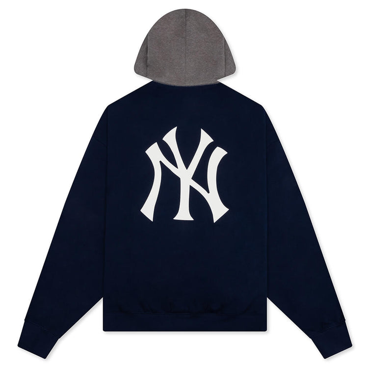 Fear of God Essentials x MLB Yankees Sport Hoodie - Midnight Navy/Home ...