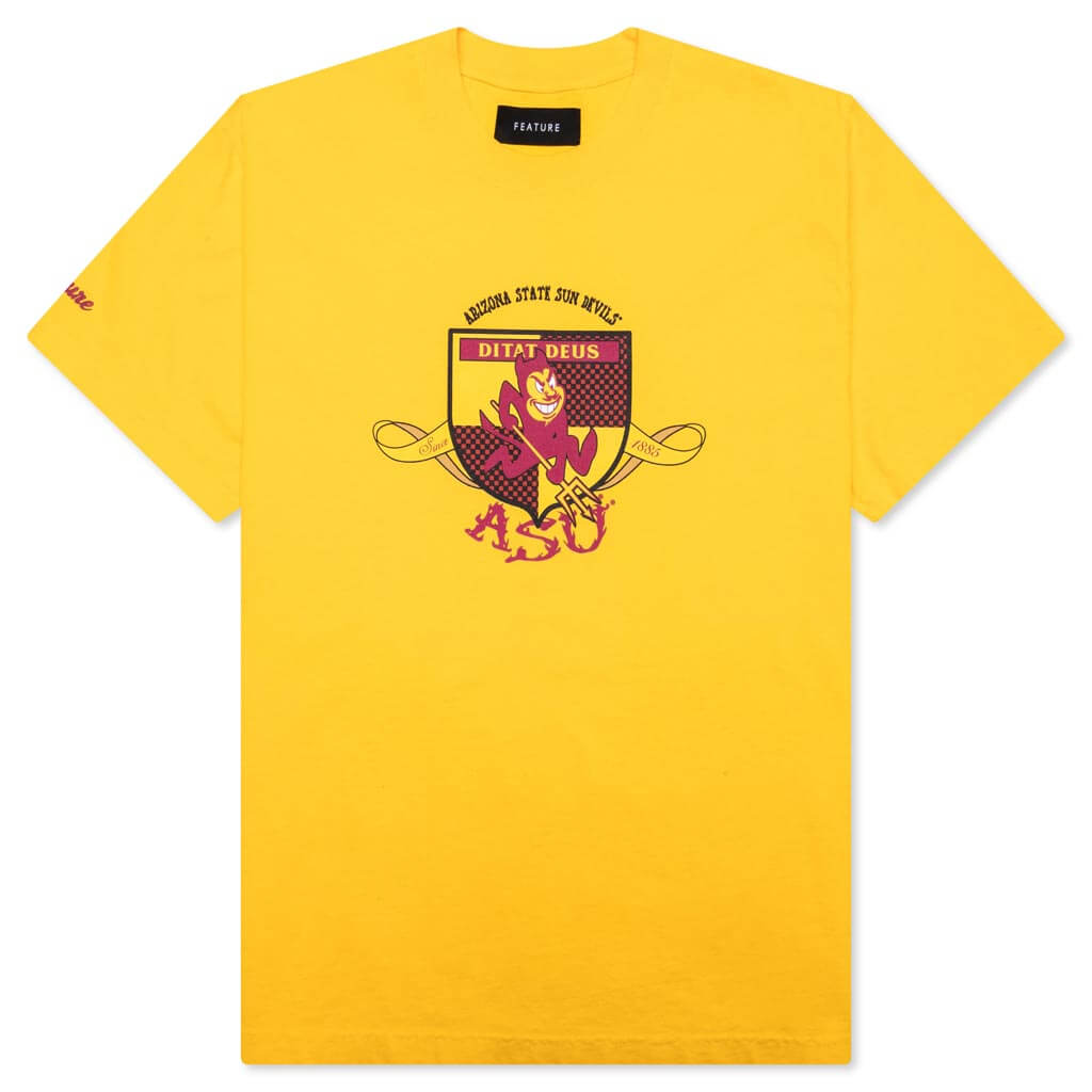 Feature x ASU Crest Tee - Spectra Yellow