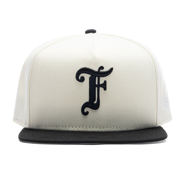 FEATURE x New Era 9Fifty A-Frame Old English F Snapback - Chrome/Black ...