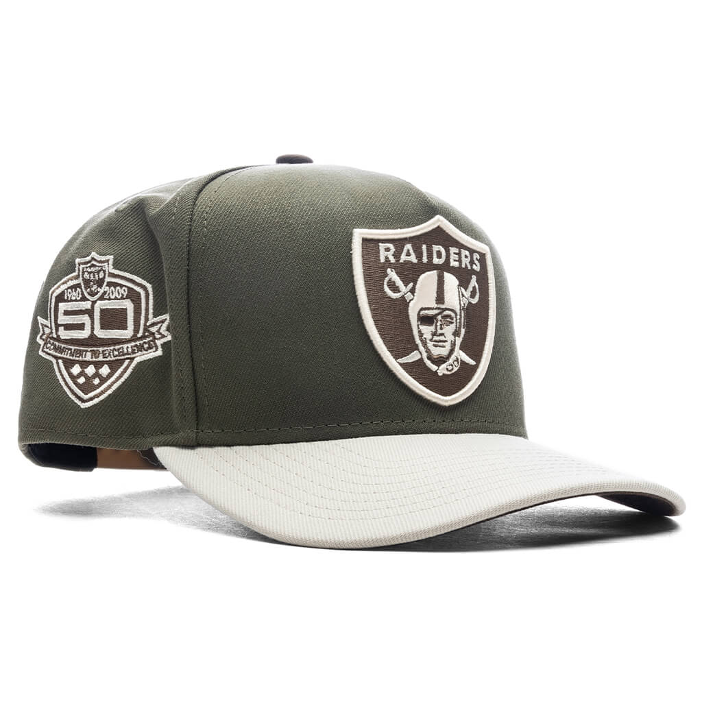 FEATURE x New Era 9Fifty A-Frame Snapback Las Vegas Raiders - Olive/St ...