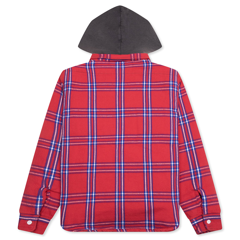 Flannel Quilt Shirt Jacket - Red – Feature