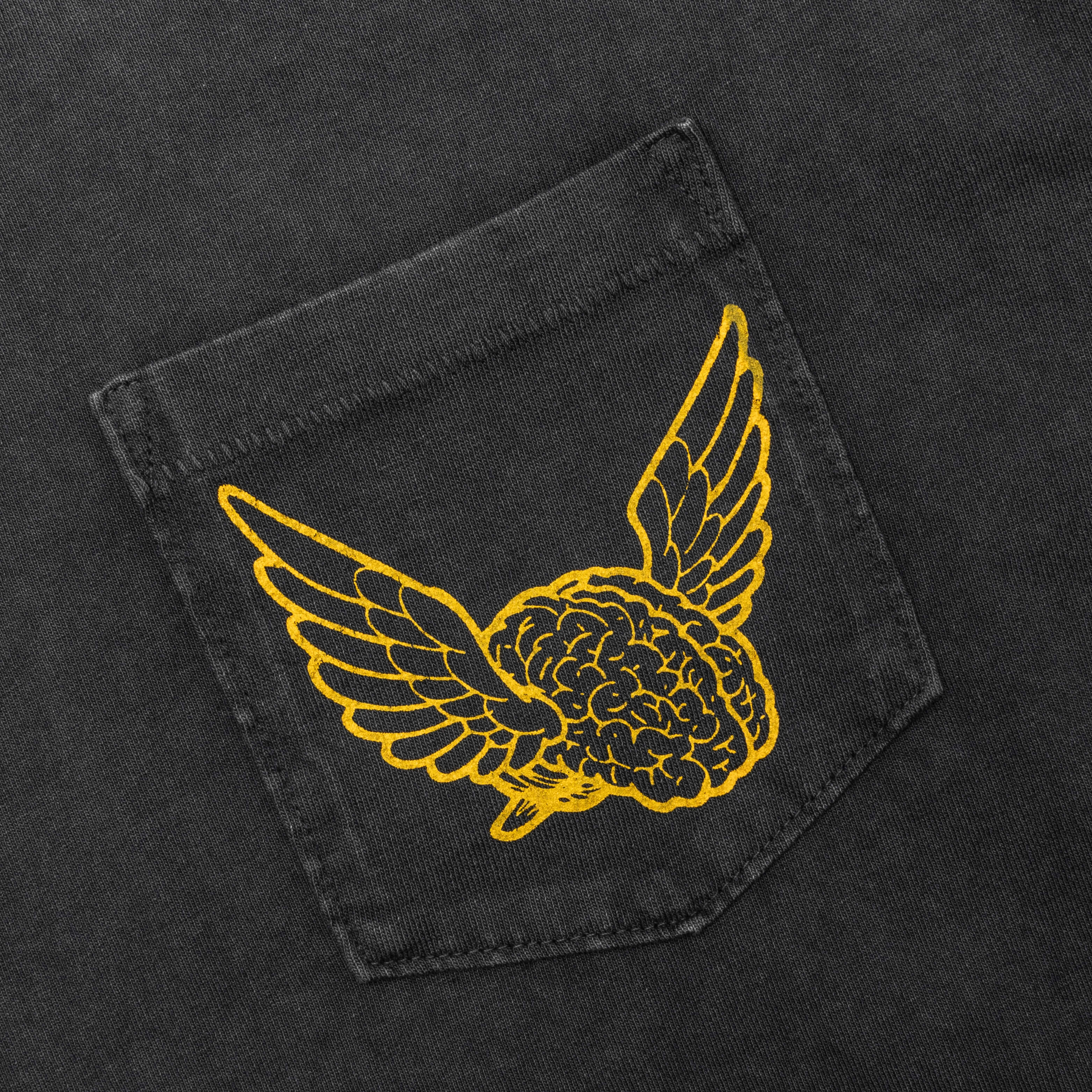 Flying Brain Pocket Tee - Vintage Black – Feature