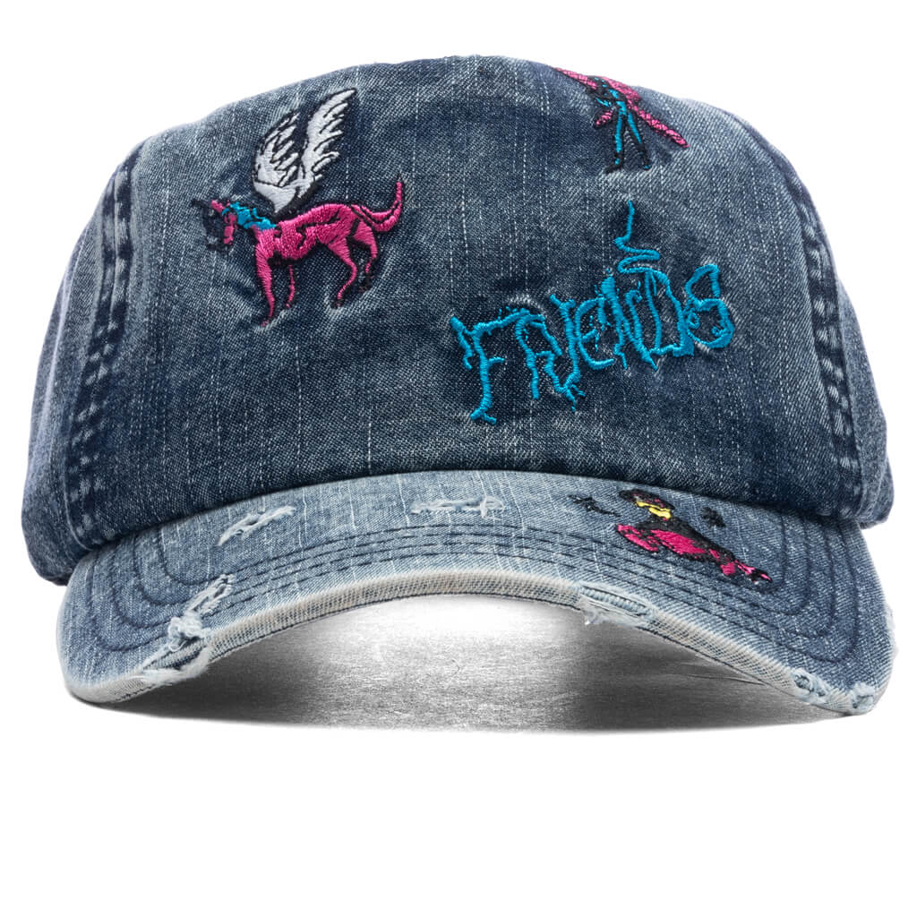 Friends Distressed Denim Cap - Distressed Denim – Feature