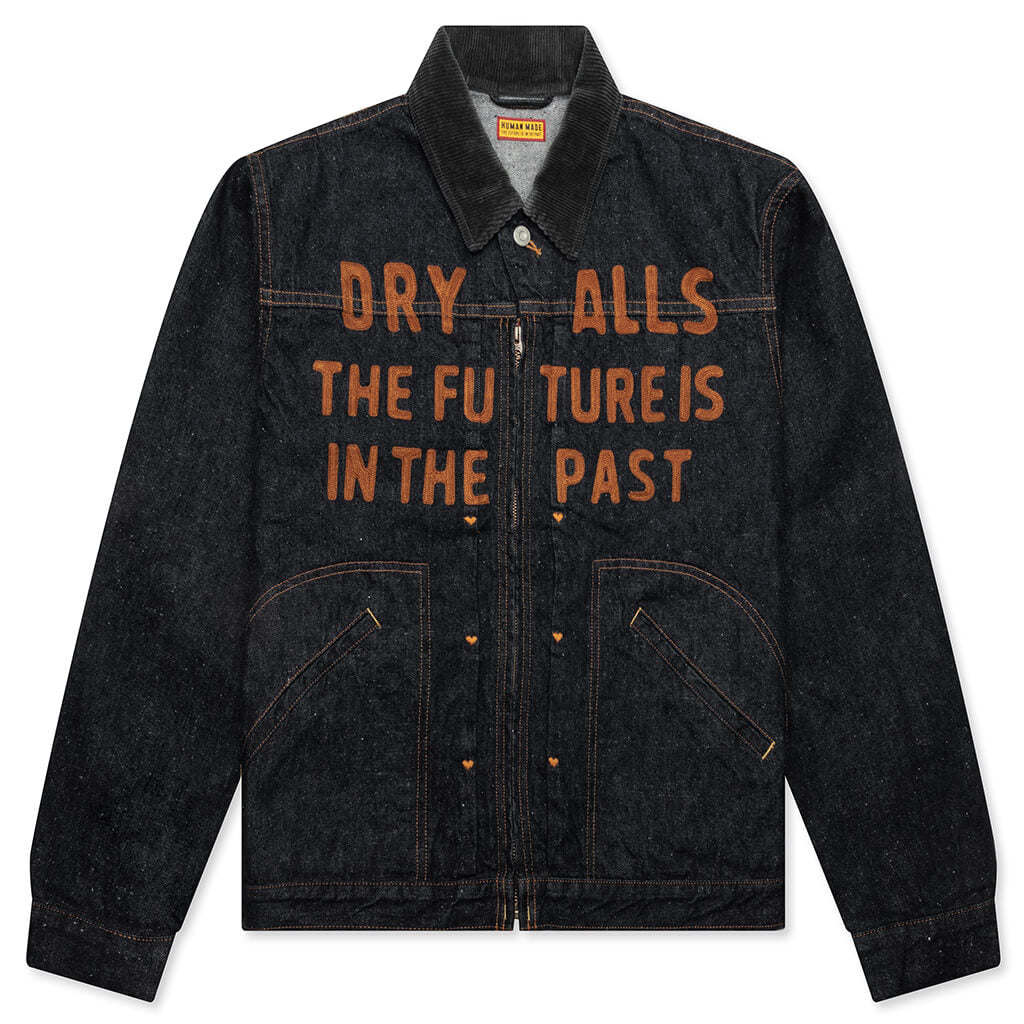 Zip-Up Denim Work Jacket - Indigo – Feature