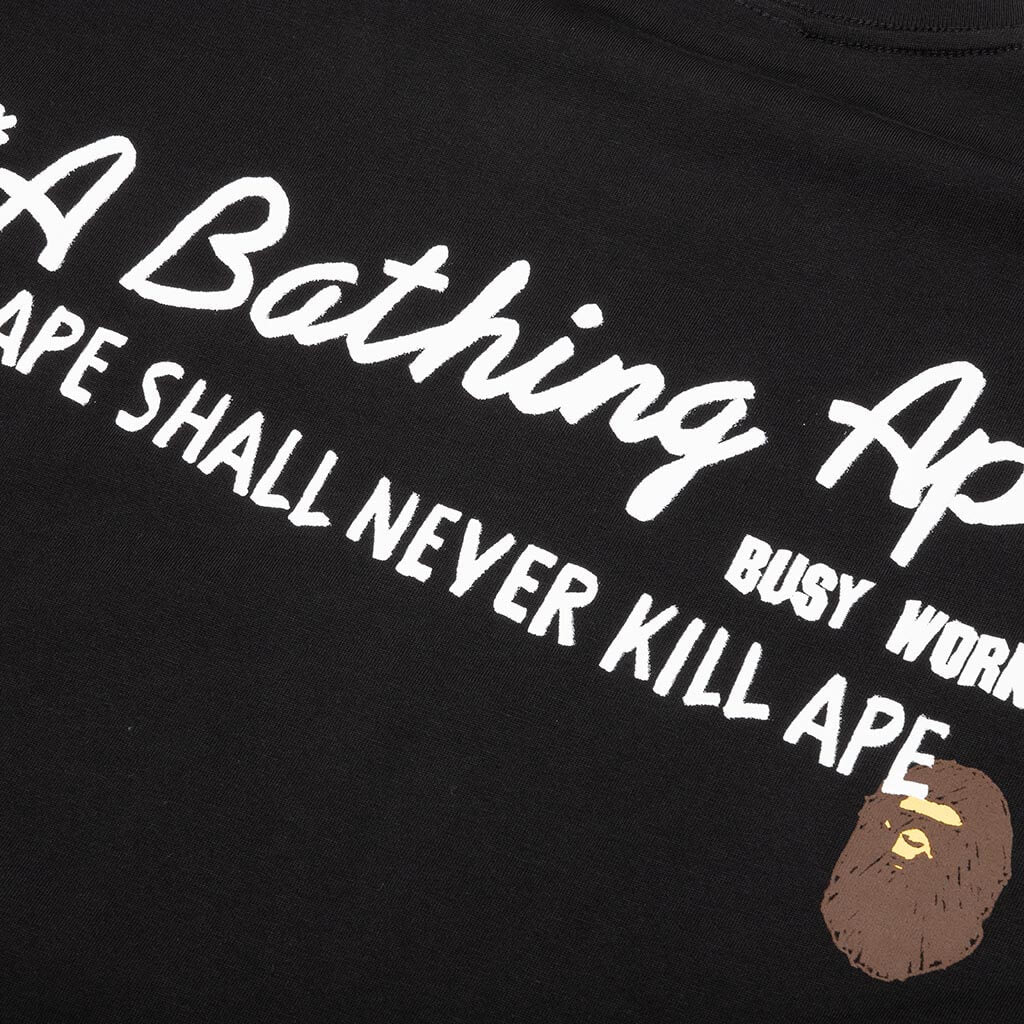 Hand Draw Bape Relaxed Fit Tee - Black – Feature