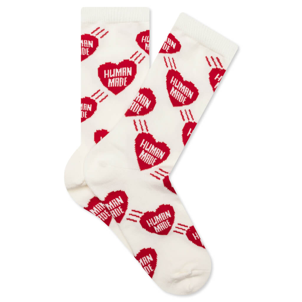Heart Pattern Socks - Red – Feature