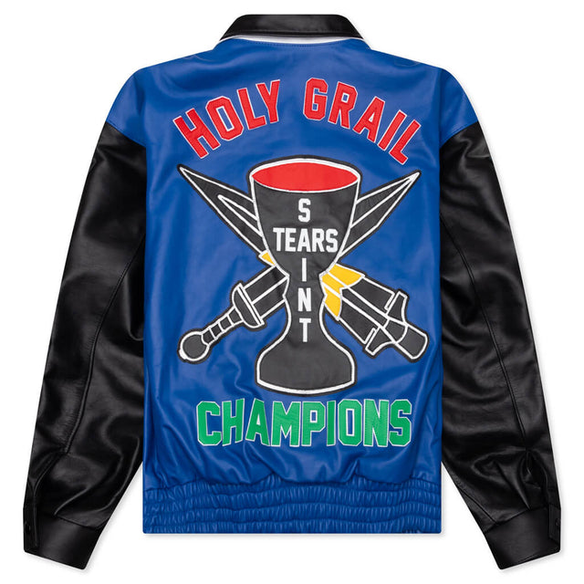 Saint Michael x Denim Tears Holy Grail Varsity Jacket - Blue – Feature