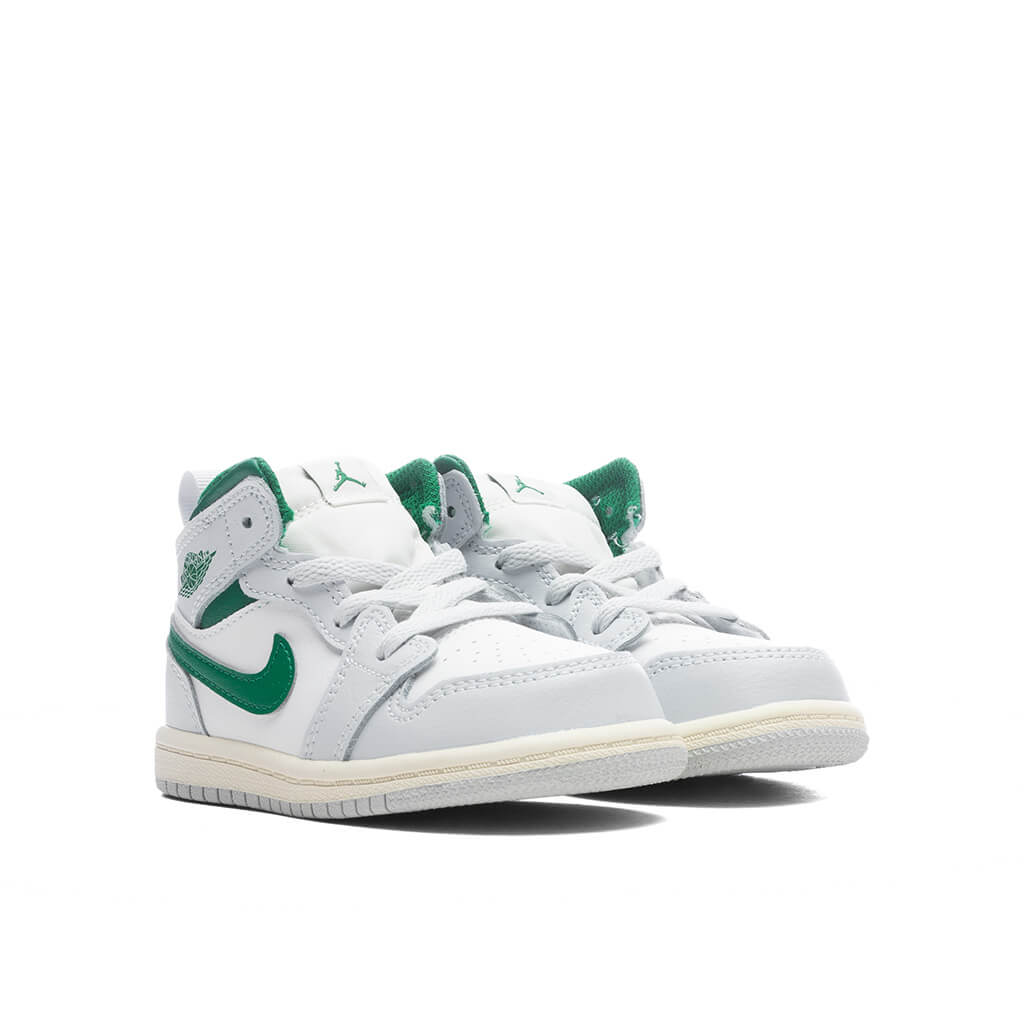 Jordan 1 Mid (TD) - Summit White/Pine Green/Pure Platinum – Feature