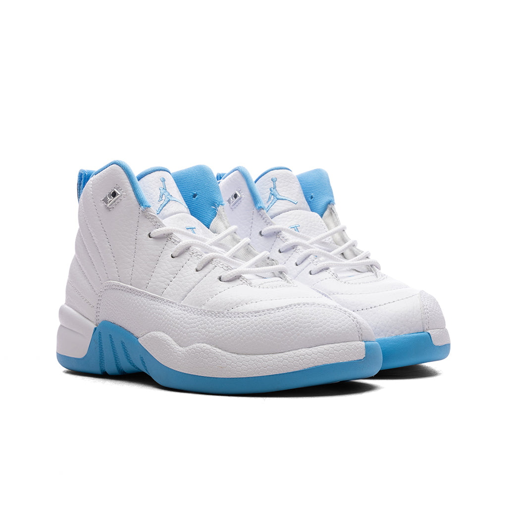 Air Jordan 12 Retro 'Melo' (PS) - White/University Blue/Metallic Silve ...