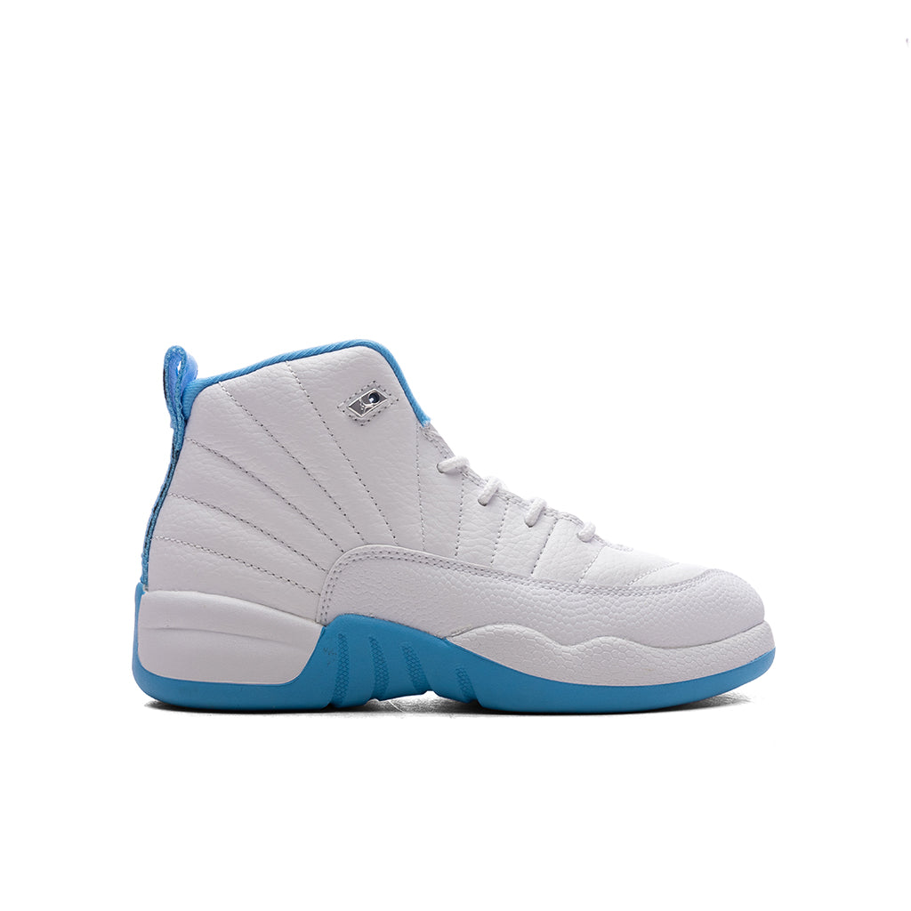 Air Jordan 12 Retro 'Melo' (PS) - White/University Blue/Metallic Silve ...