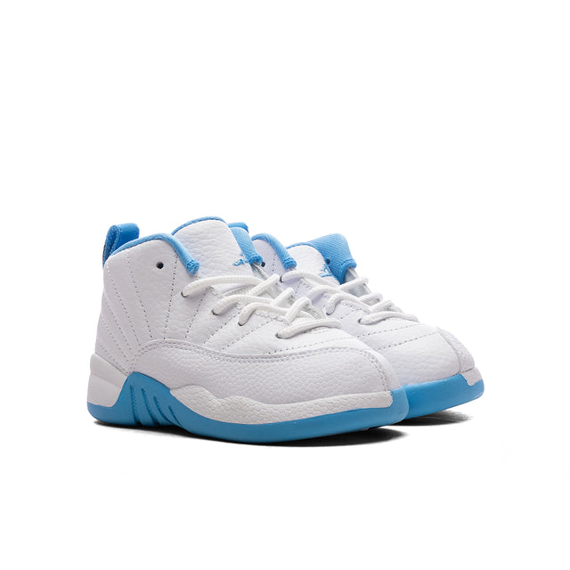 Air Jordan 12 Retro 'Melo' (TD) - White/University Blue/Metallic Silve ...
