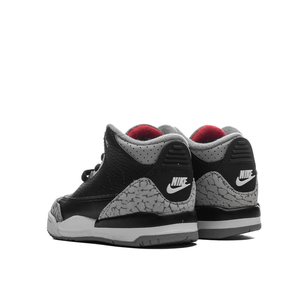Air Jordan 3 Retro (TD) 'Black Cement' - Black/Fire Red/Cement Grey/Su ...