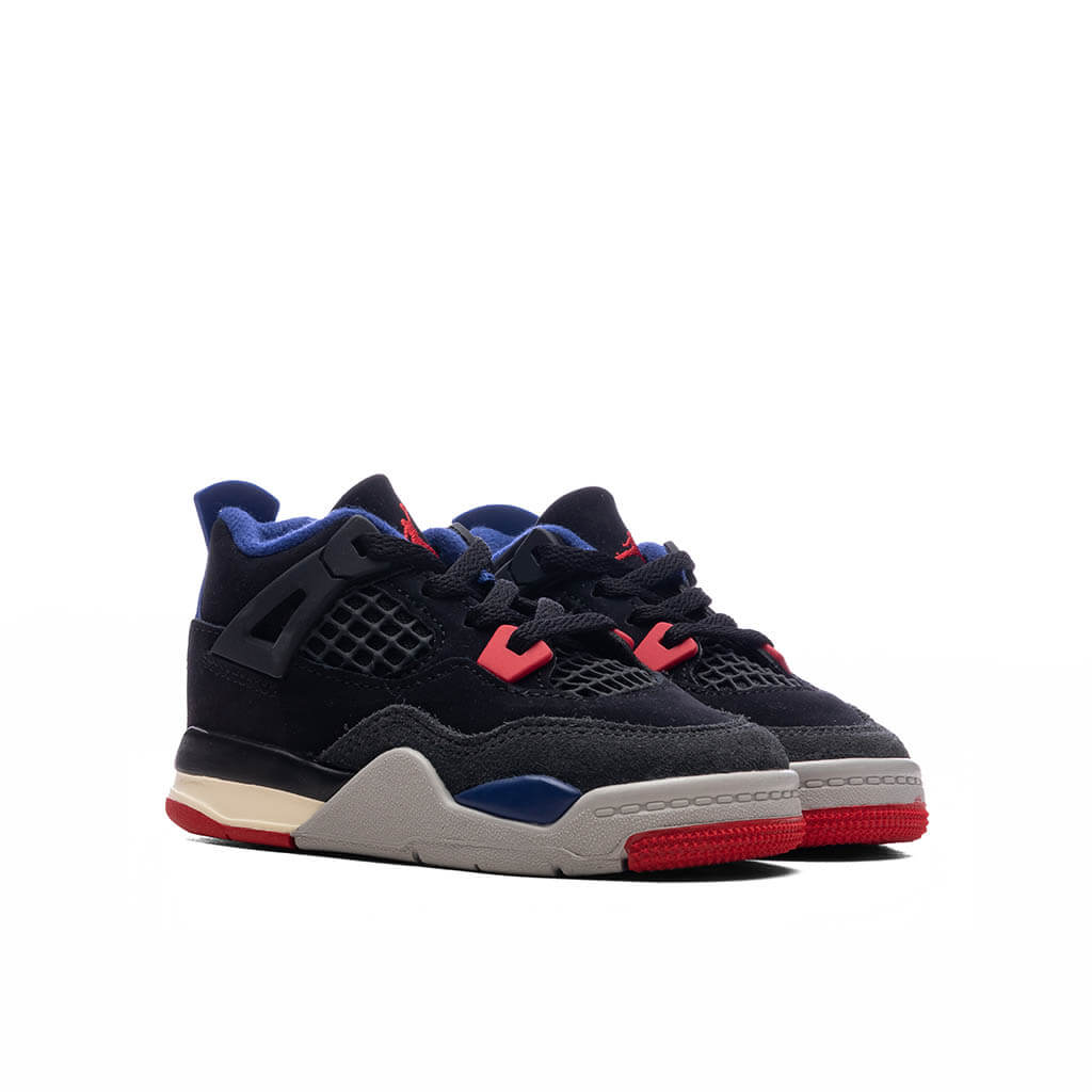 Air Jordan 4 Retro 'Rare Air' (TD) - Black/Fire Red/Deep Royal Blue ...