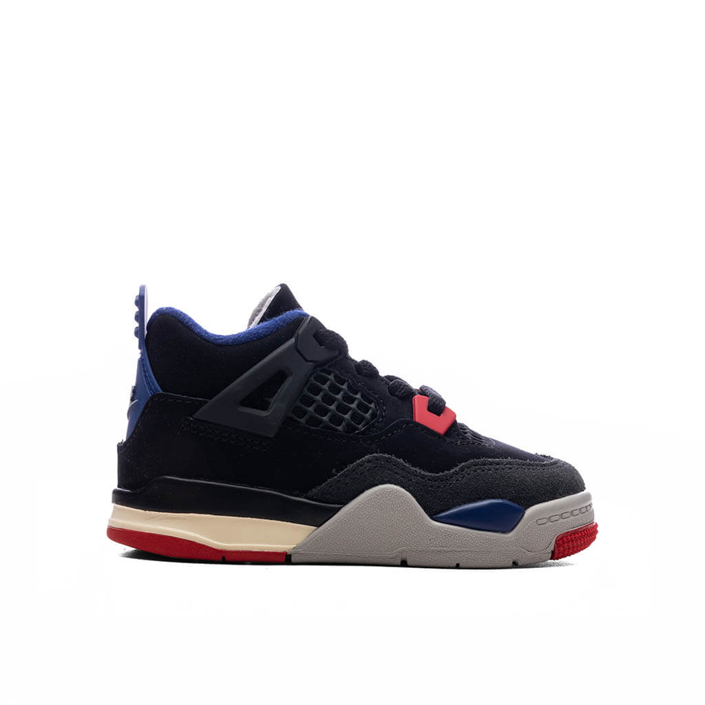 Air Jordan 4 Retro 'Rare Air' (TD) - Black/Fire Red/Deep Royal Blue ...