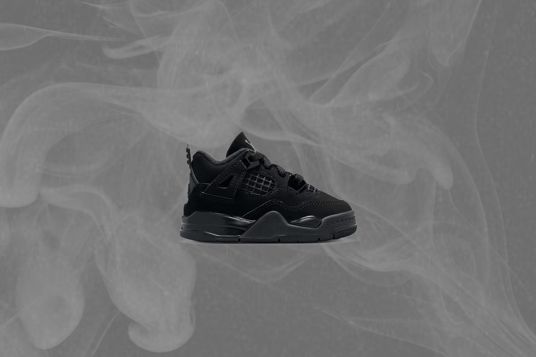 Air Jordan 4 Retro 'Black Cat' (TD) - Black/Light Graphite – Feature