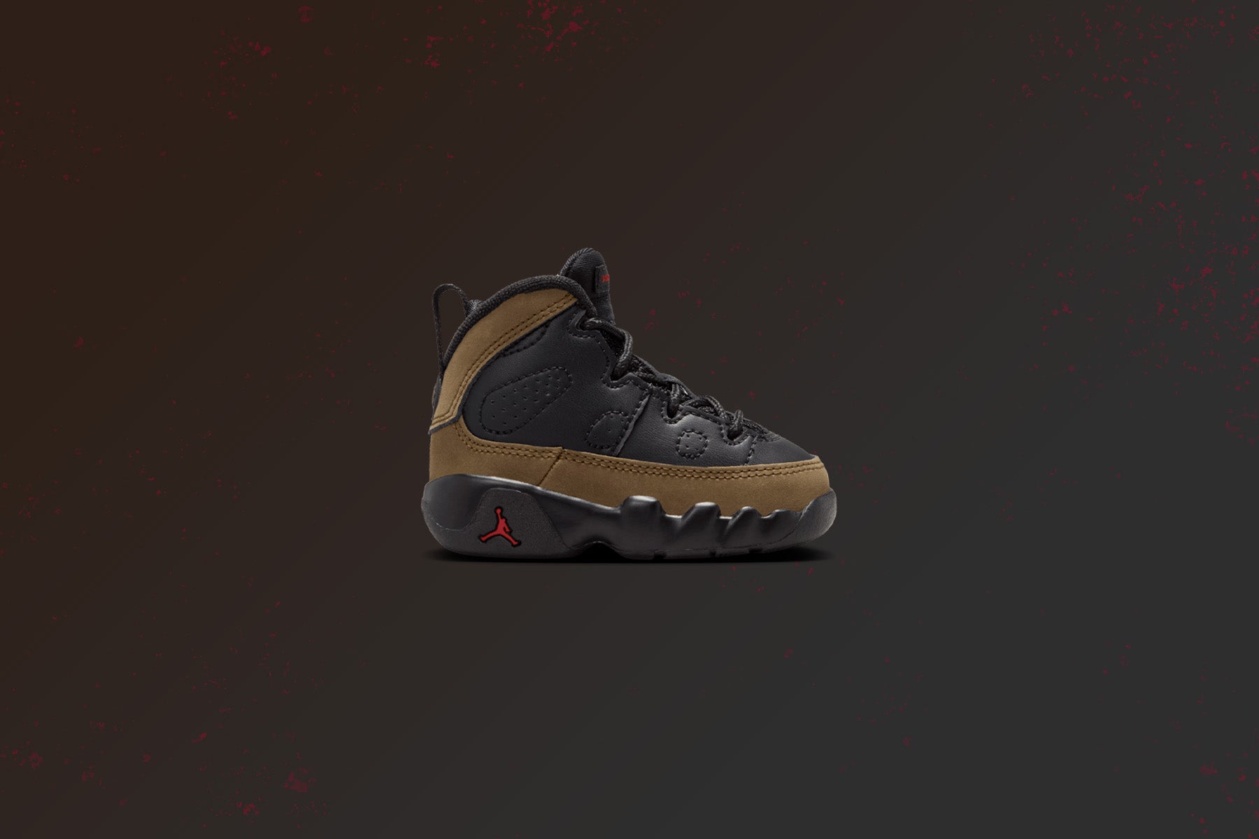 Jordan 9 Retro (TD) - Black/True Red/Light Olive – Feature