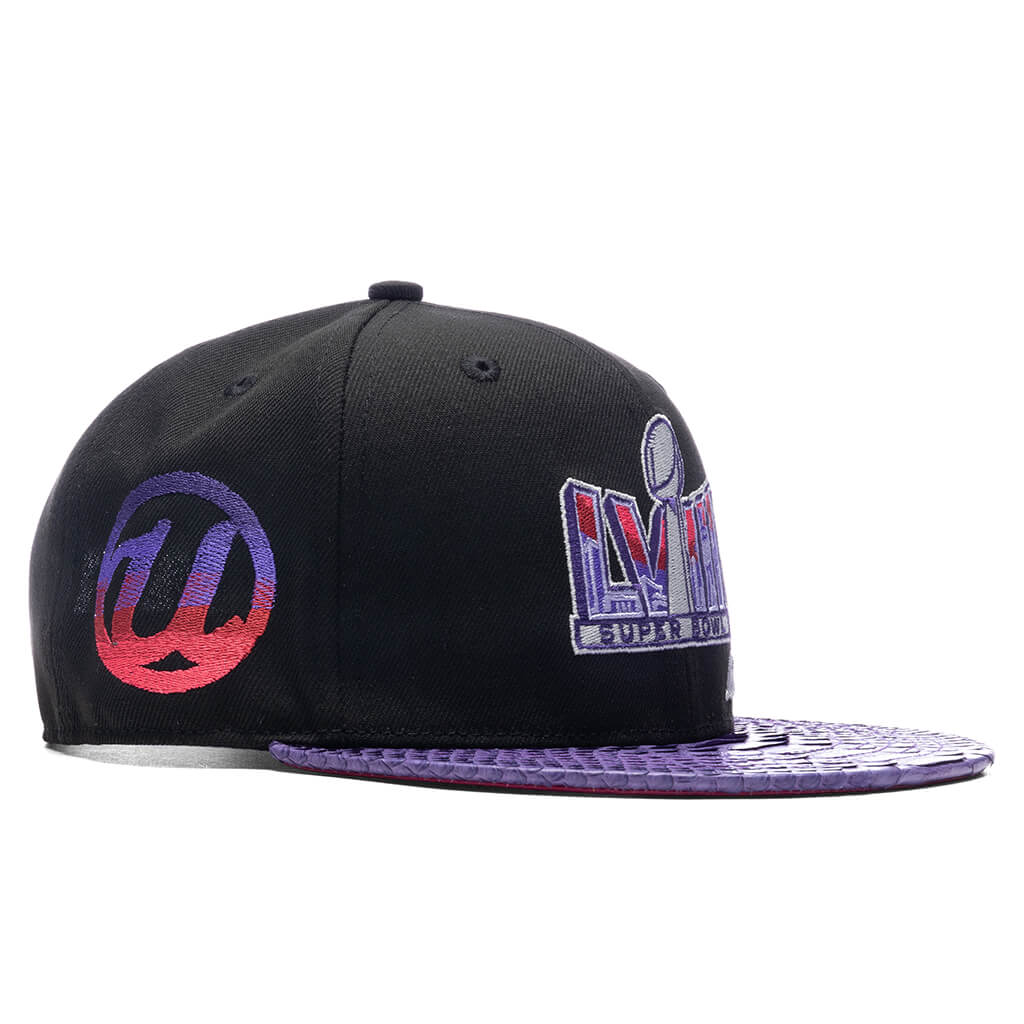 Just Don x Usher Super Bowl LVIII 9FIFTY Snapback Hat - Black/Purple P ...