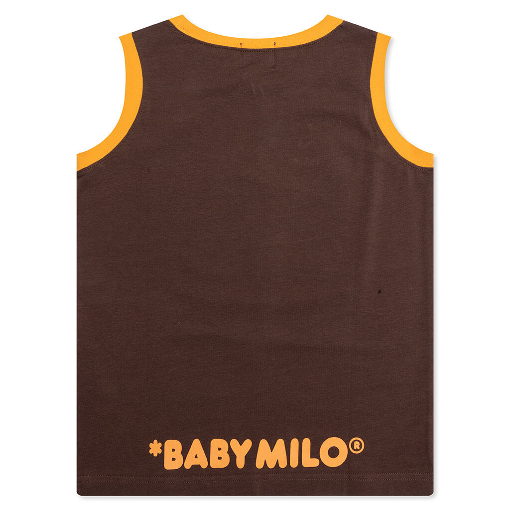 Kid's Milo Face Tank Top - Brown – Feature