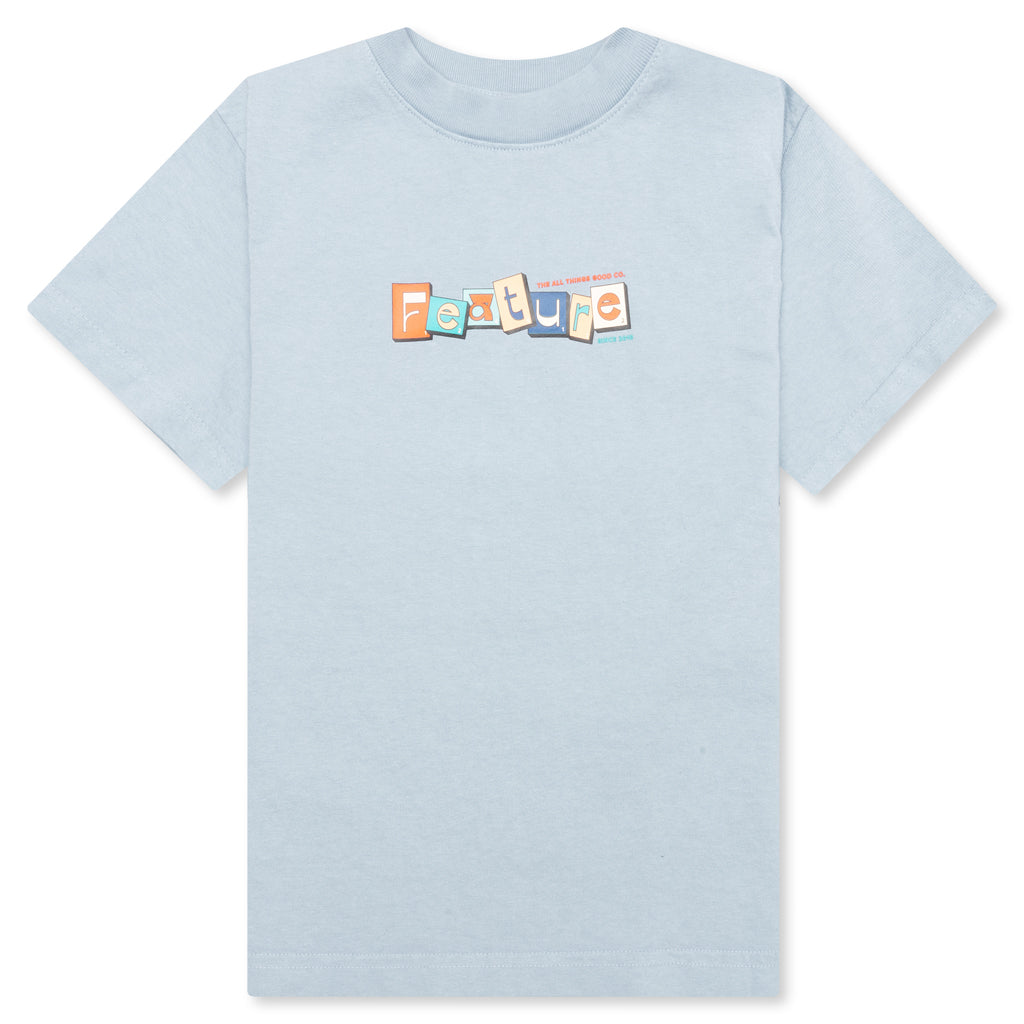 Kids Scrabble Tee - Clear Blue – Feature
