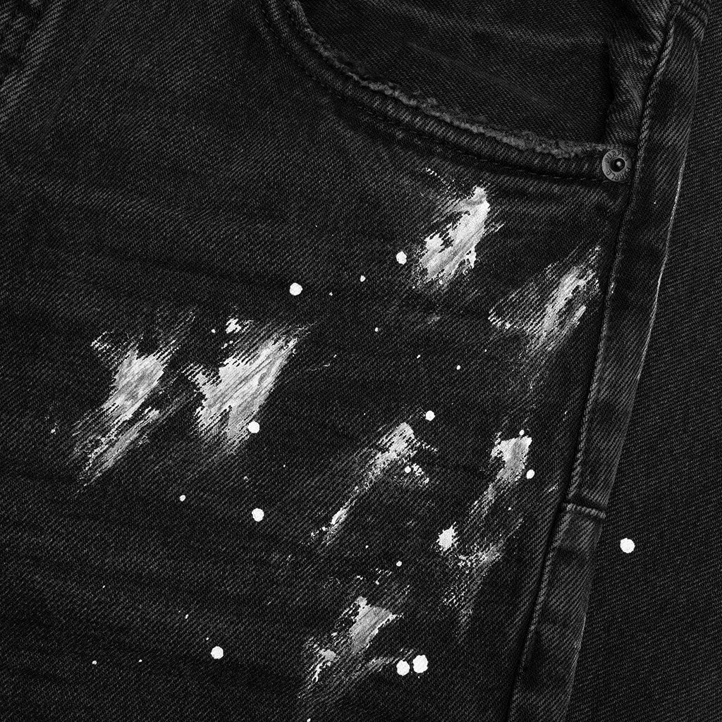 Knee Slit Paint Splatters Jeans - Black – Feature