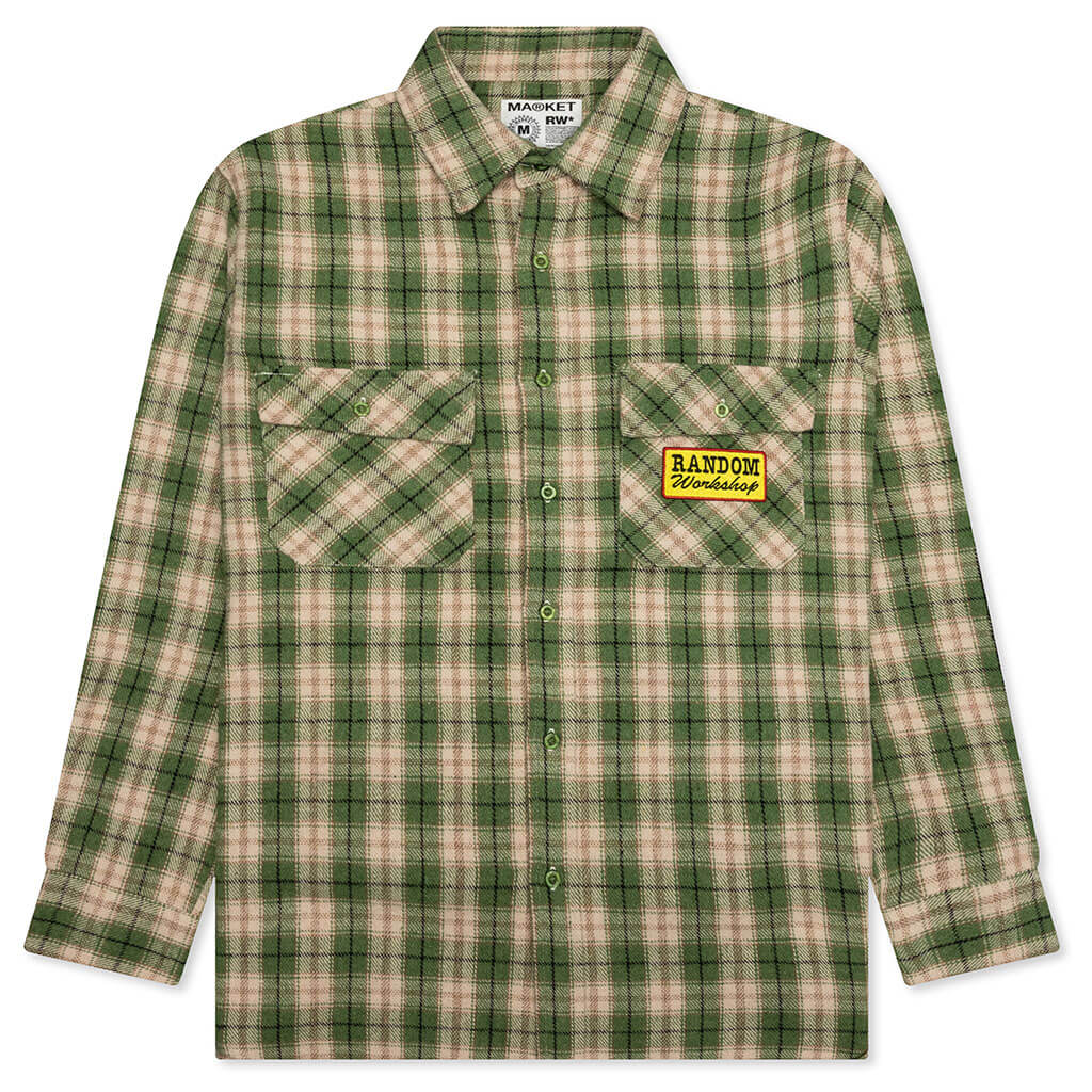 RW Patch Flannel Shirt - Green – Feature