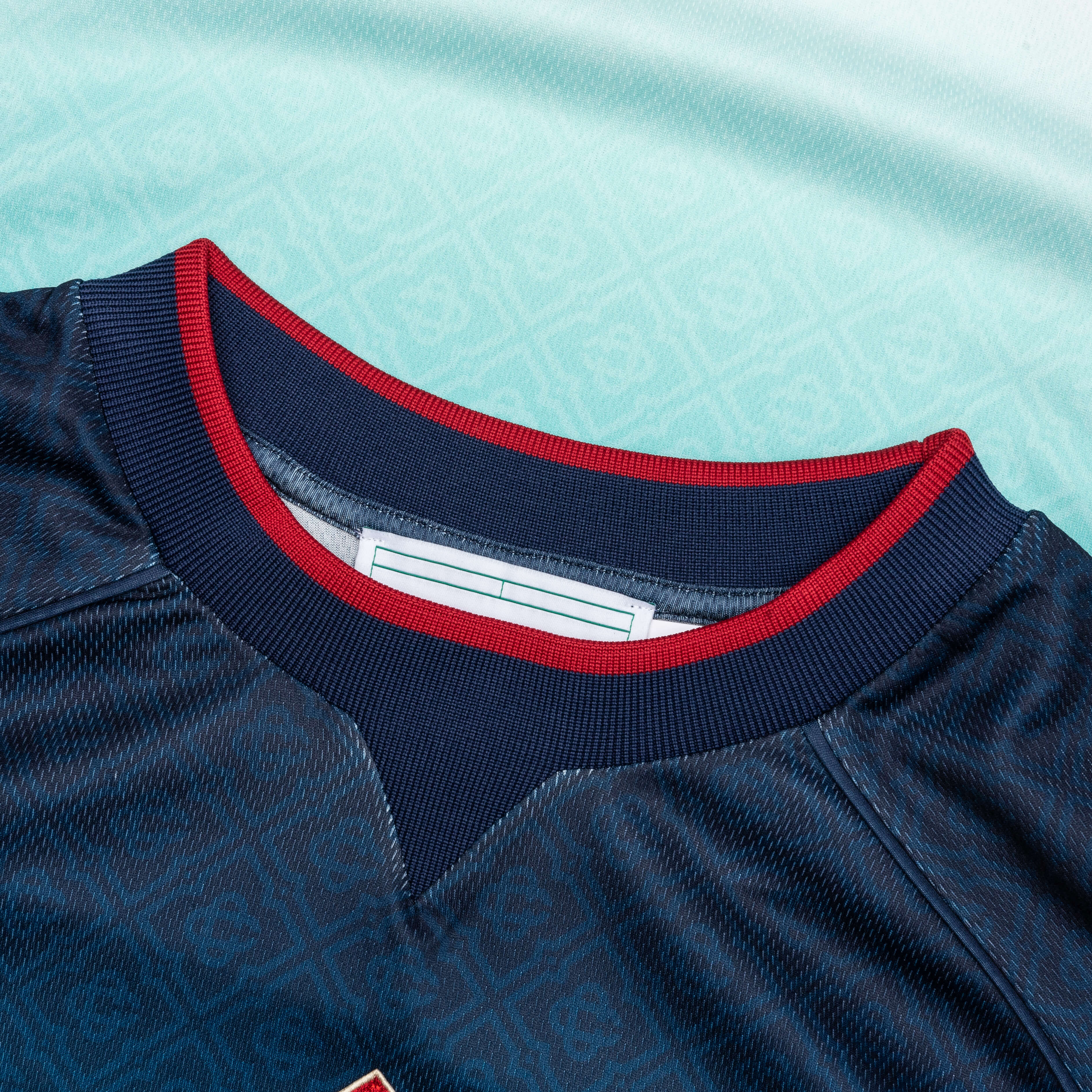 Mens Printed Football Top - Blue – Feature