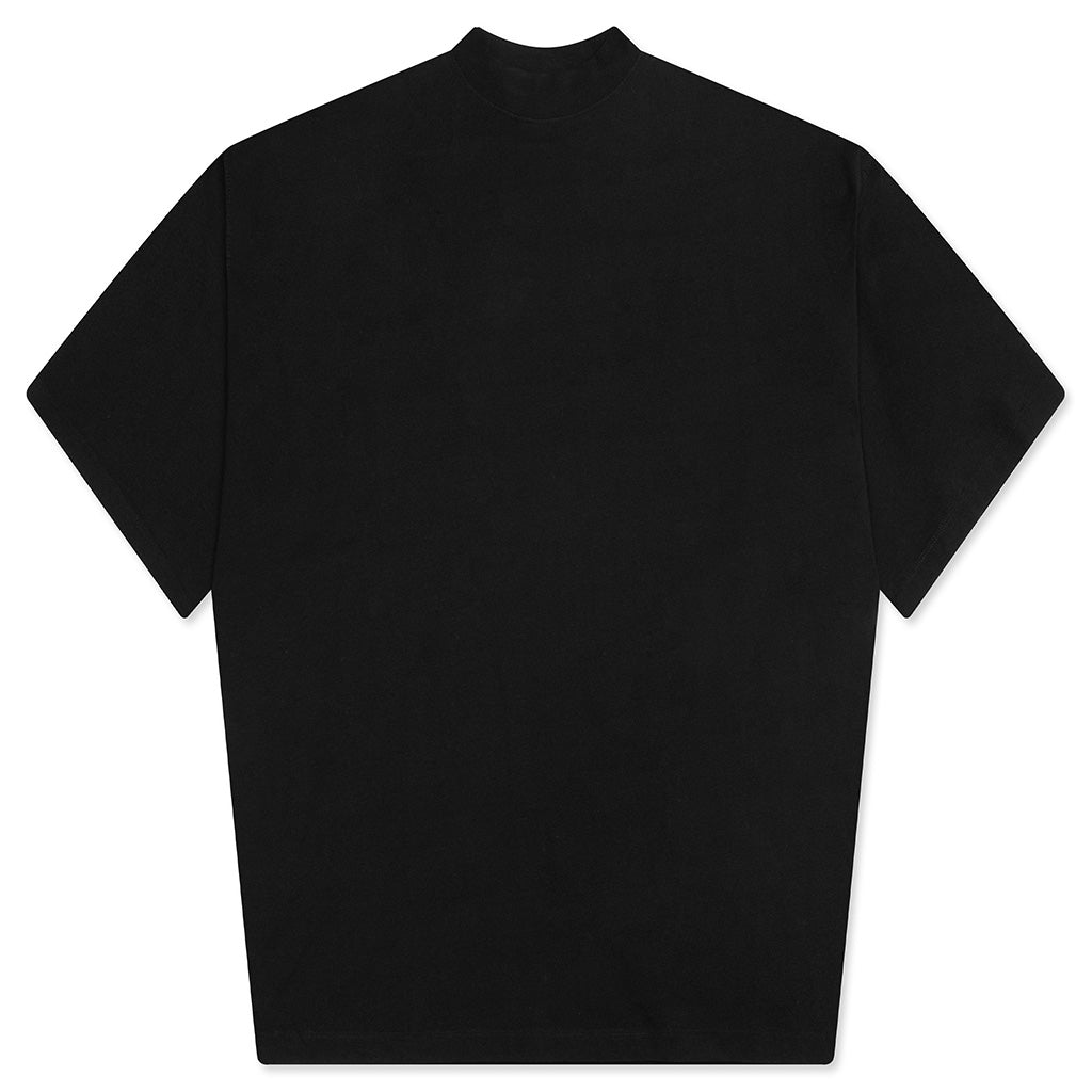 Mock Neck Boxy Fit T-Shirt - Black – Feature