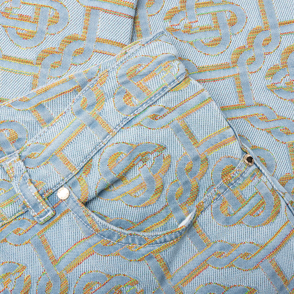 Monogram Denim Pants - Blue – Feature