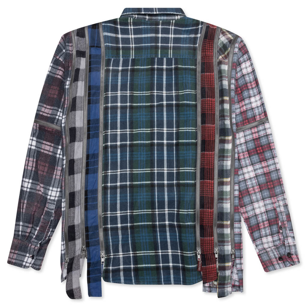 Flannel Shirt 7 Cuts Zipped Wide Reflection Shirt - Assorted – Feature