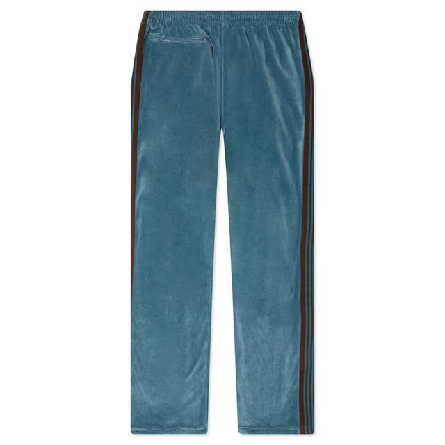 Narrow Track Pant C/PE Velour - Blue/Grey – Feature
