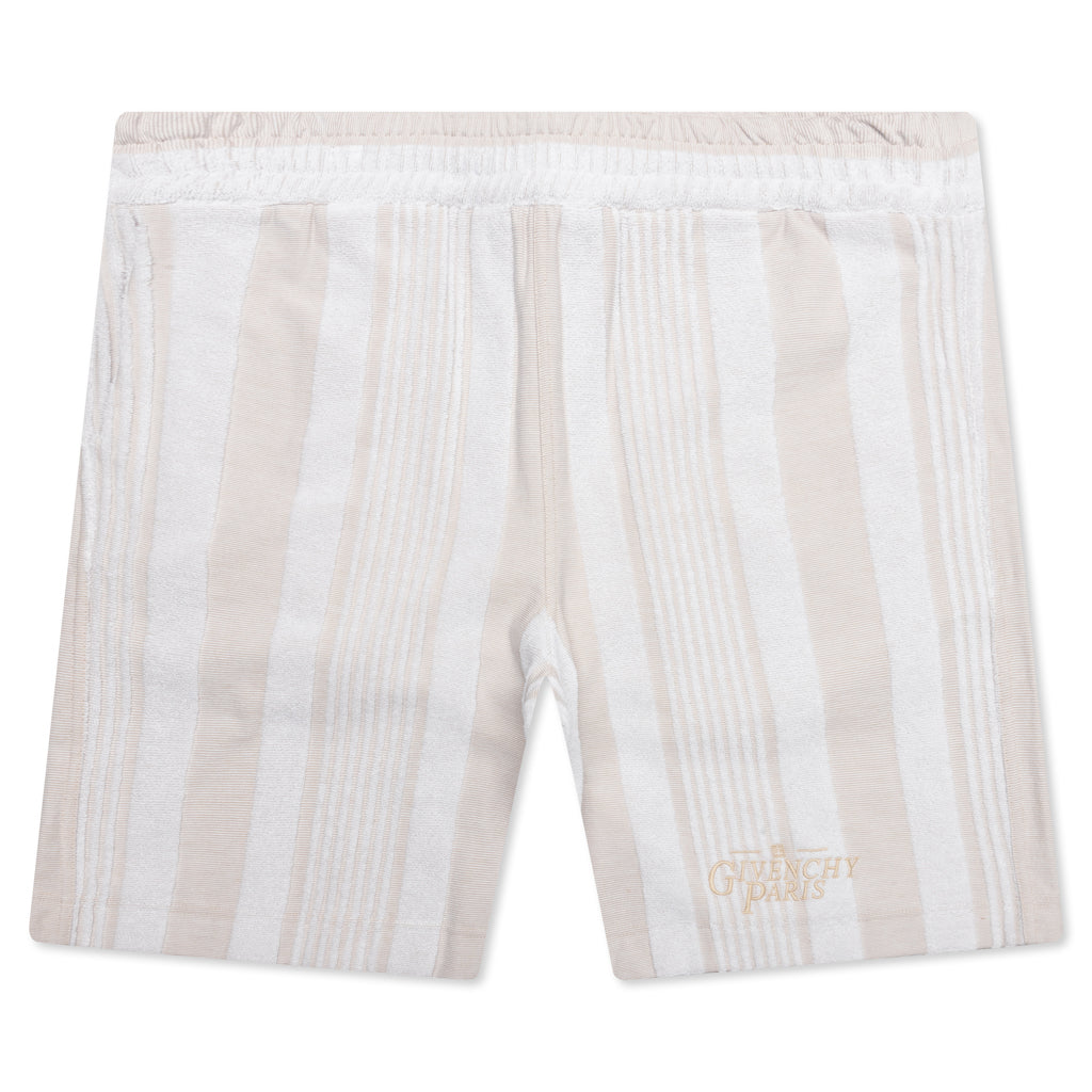 Bermuda Shorts with Stripes - White/Beige – Feature