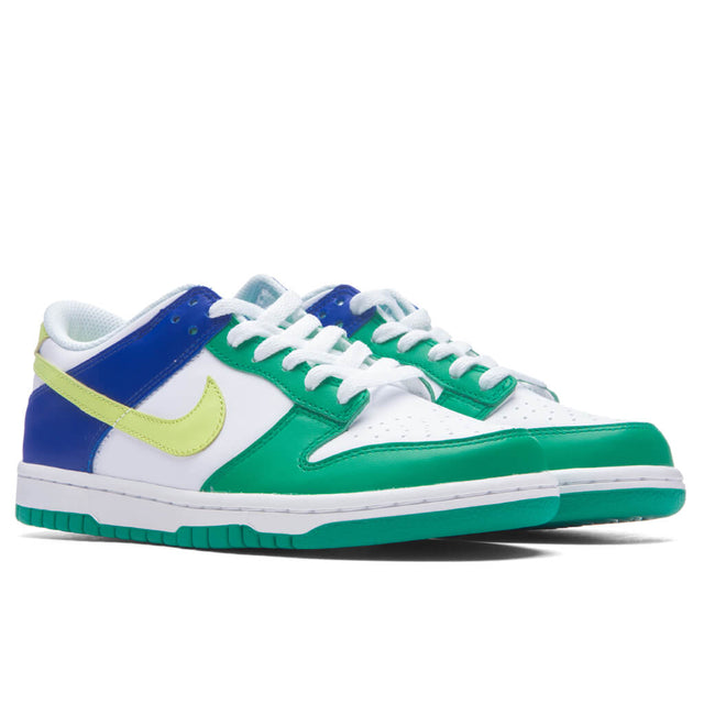 Dunk Low BG (GS) - White/Light Lemon Twist/Stadium Green – Feature