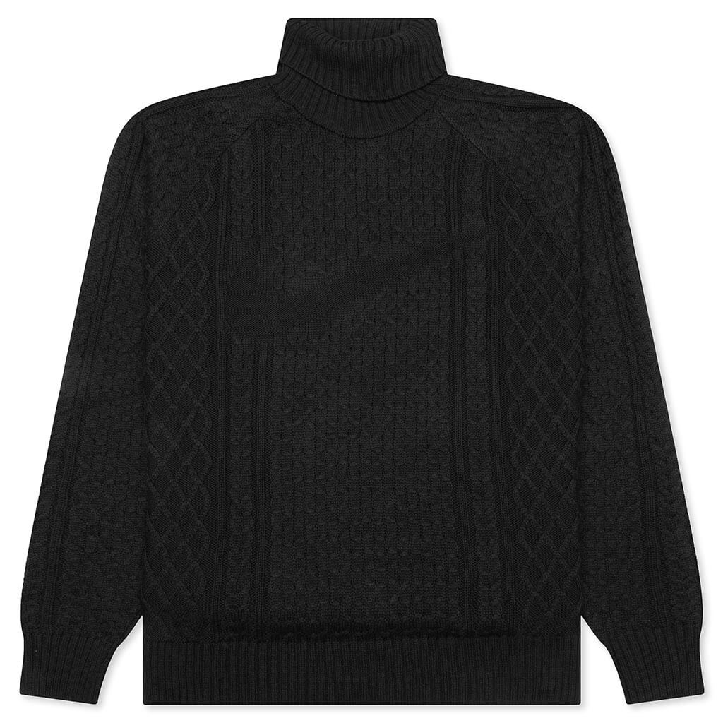 Nike Life Cable Knit Turtleneck Sweater - Black – Feature