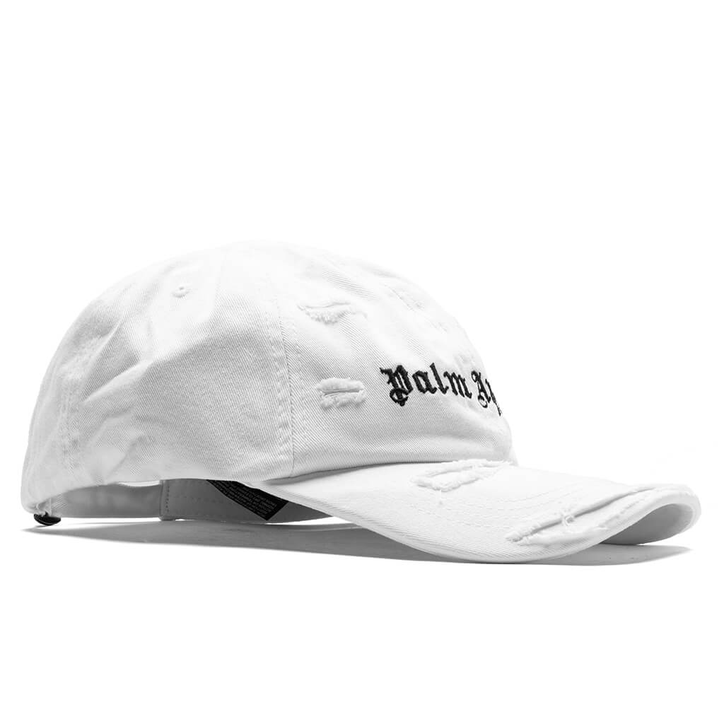 Ripped Logo Cap - White/Black – Feature