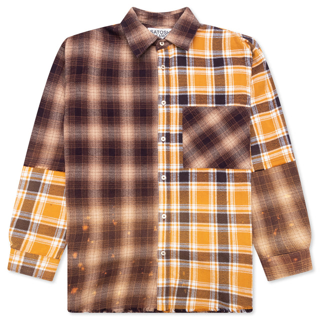 Patchwork Logo Flannel - Yellow/Brown – Feature