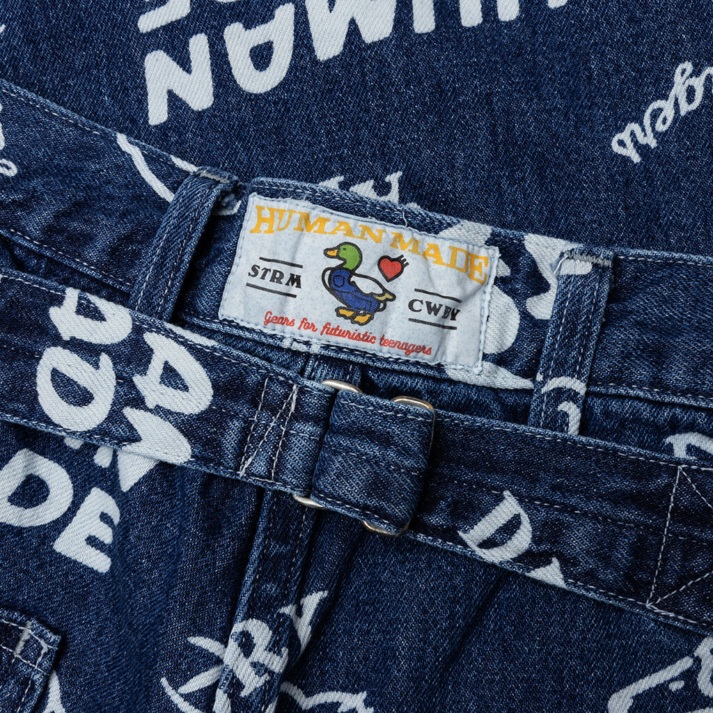 Printed Denim Baggy Jeans - Indigo – Feature