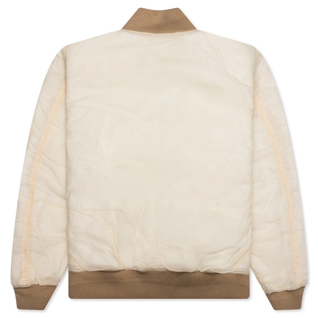 Quilted Bomber Waxed - Cream – Feature