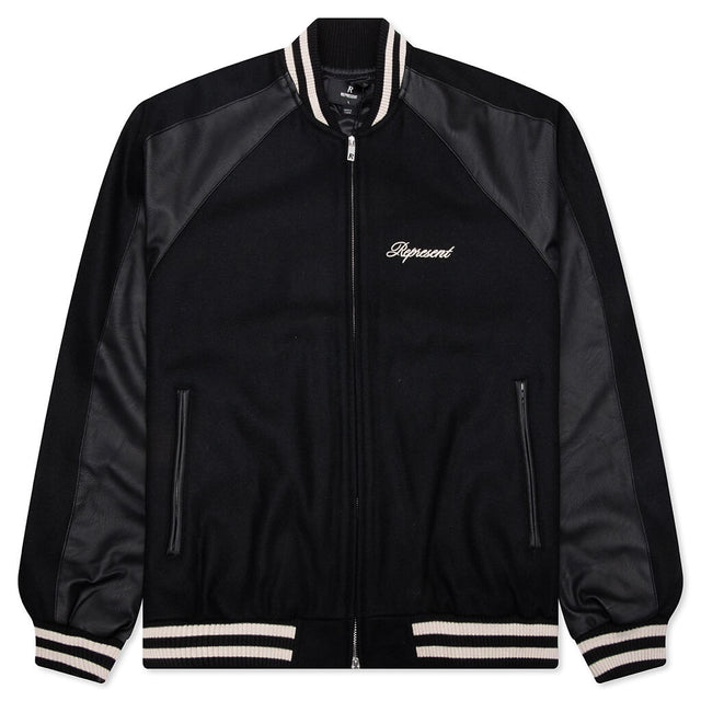 Raglan Varsity Jacket - Black – Feature