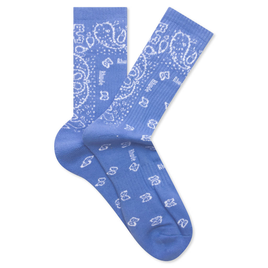 Bandana Jacquard Sock - Sky Blue/White – Feature