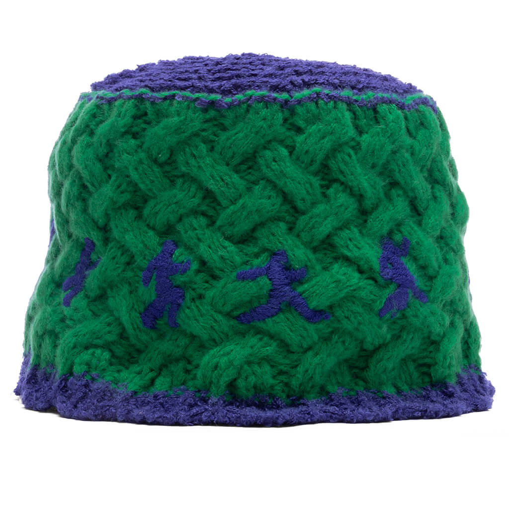 Running Man Crochet Hat - Green/Blue – Feature