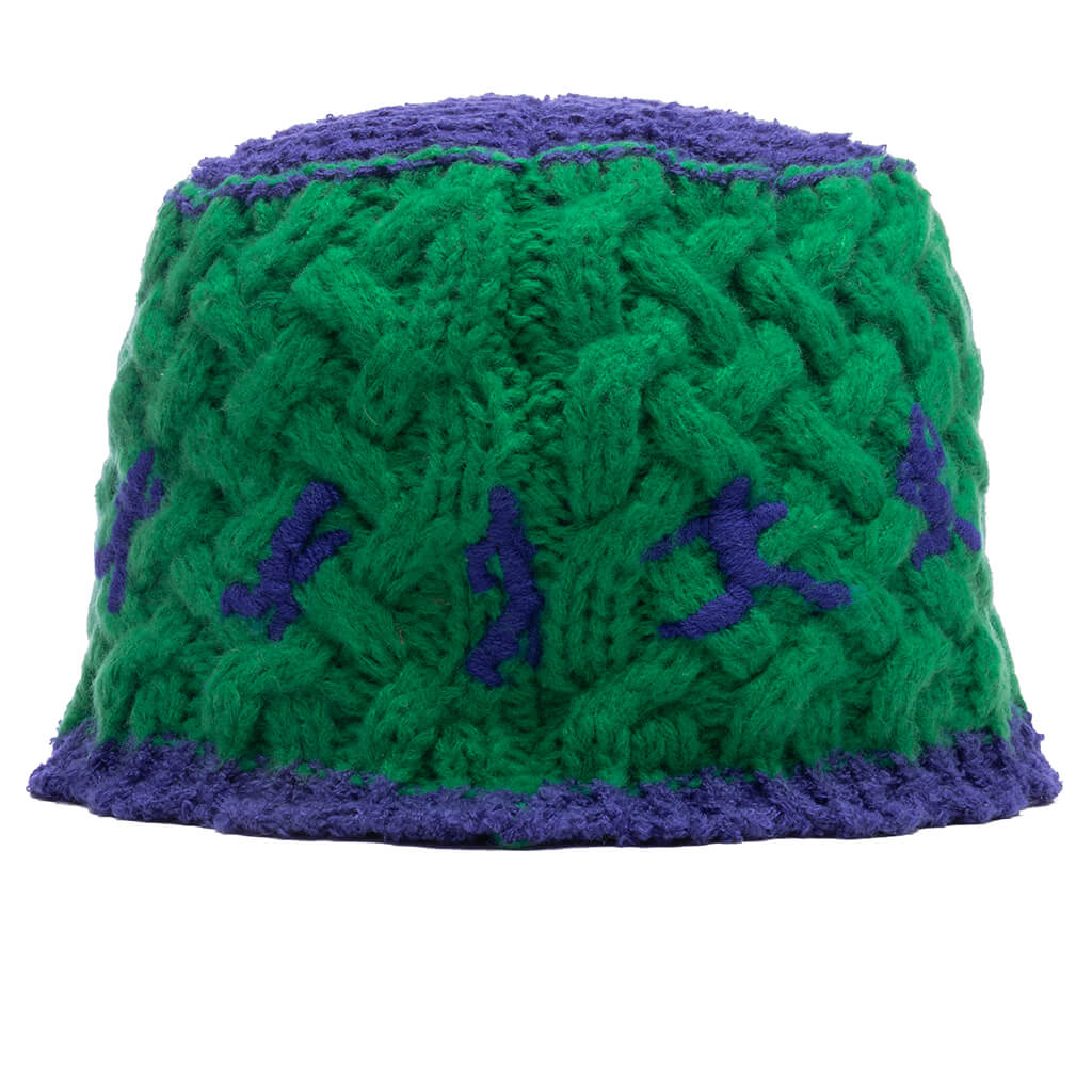Running Man Crochet Hat - Green/Blue – Feature
