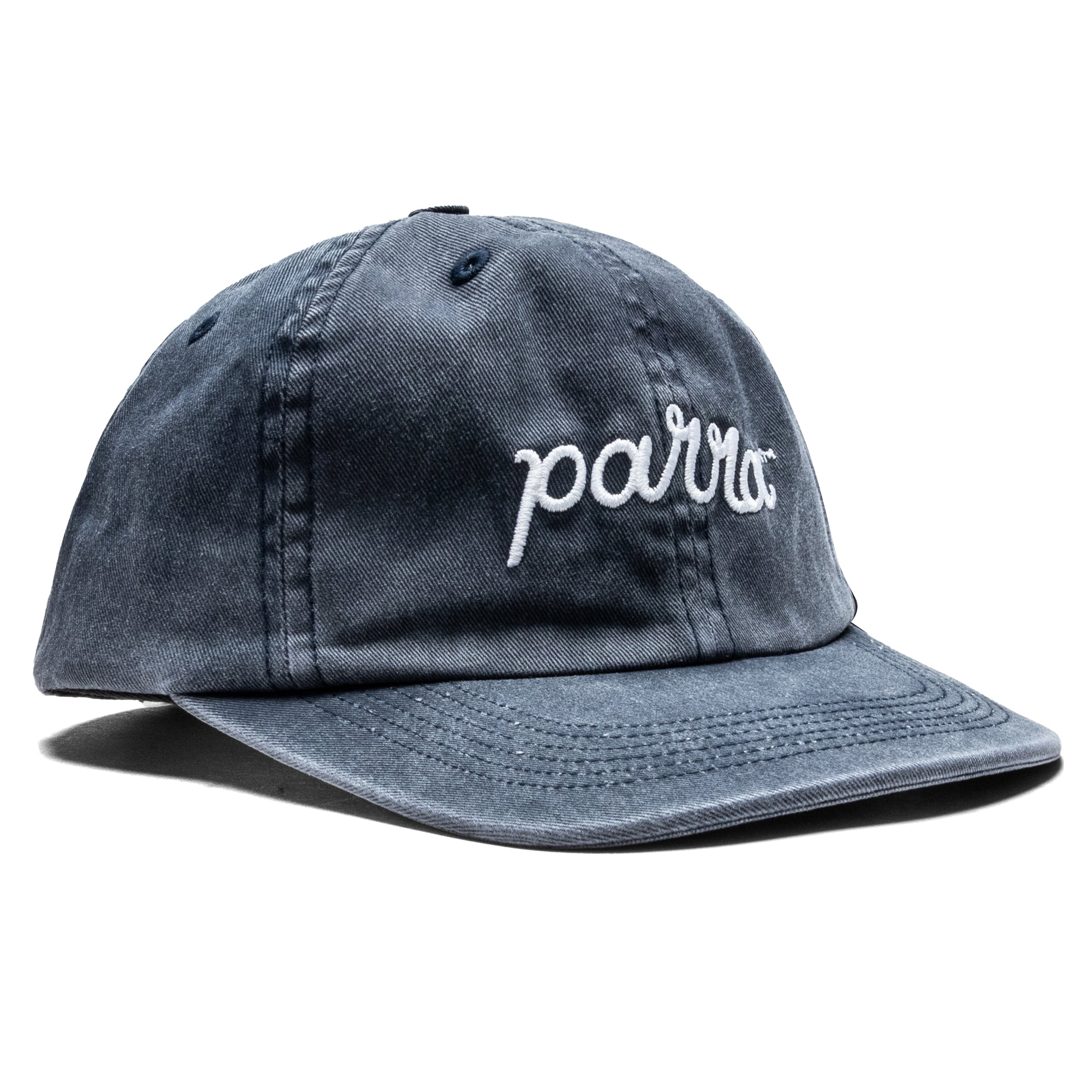 Scripted 6 Panel Hat - Washed Navy Blue – Feature