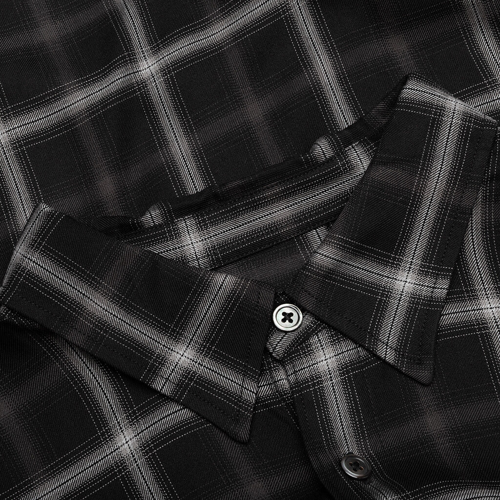 Shadow Plaid Rayon Shirt - Black – Feature
