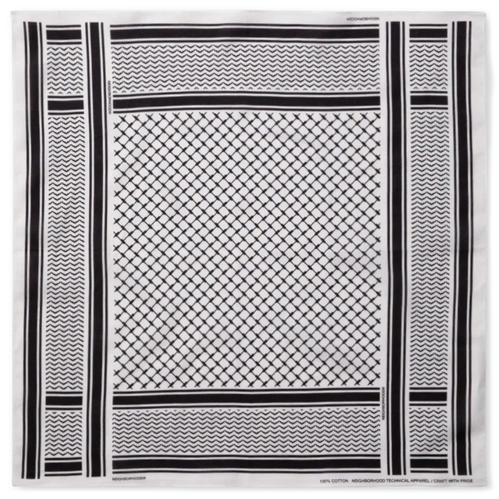 Shemagh Pattern Bandana - White/Black – Feature